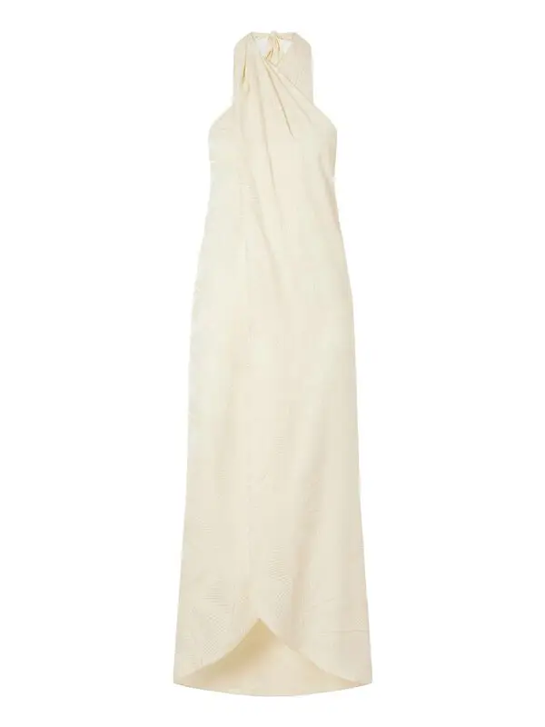 Johanna Ortiz Silent Water Satin-jacquard Tunic - Off-white
