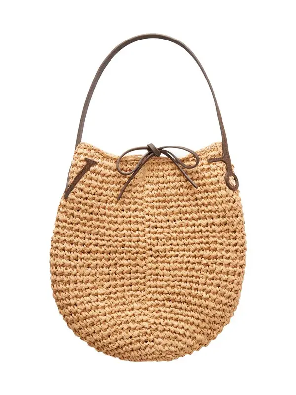 JW Anderson Bulb Raffia Shoulder Bag - Tan