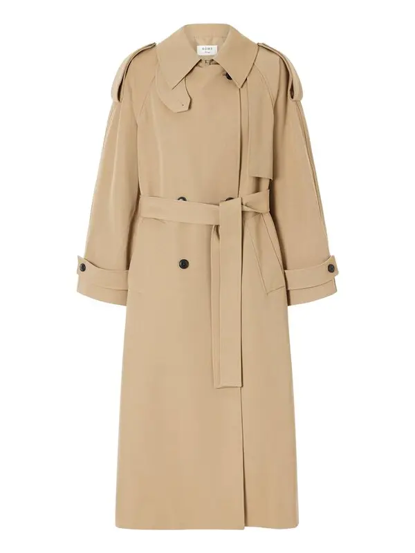 RÓHE Classic Double-breasted Gabardine Trench Coat - Beige