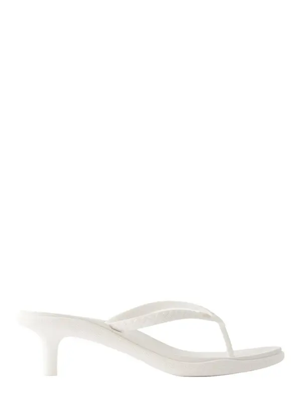 BLOUMME Arc Rubber Thong Sandals With Kitten Heel - White