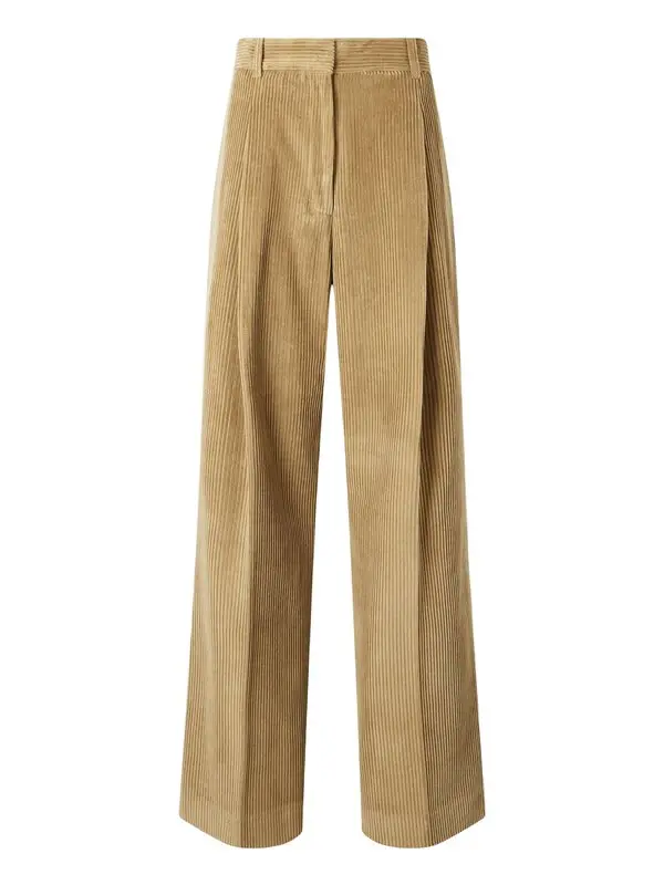 RÓHE Ted Cotton-corduroy Wide-leg Pants - Beige