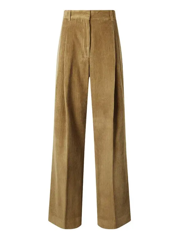 RÓHE Cotton-corduroy Wide-leg Pants - Neutrals