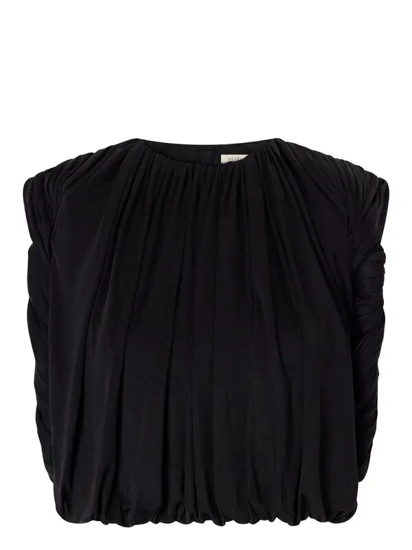 HEIRLOME Effie Gathered Silk-jersey Tank - Black