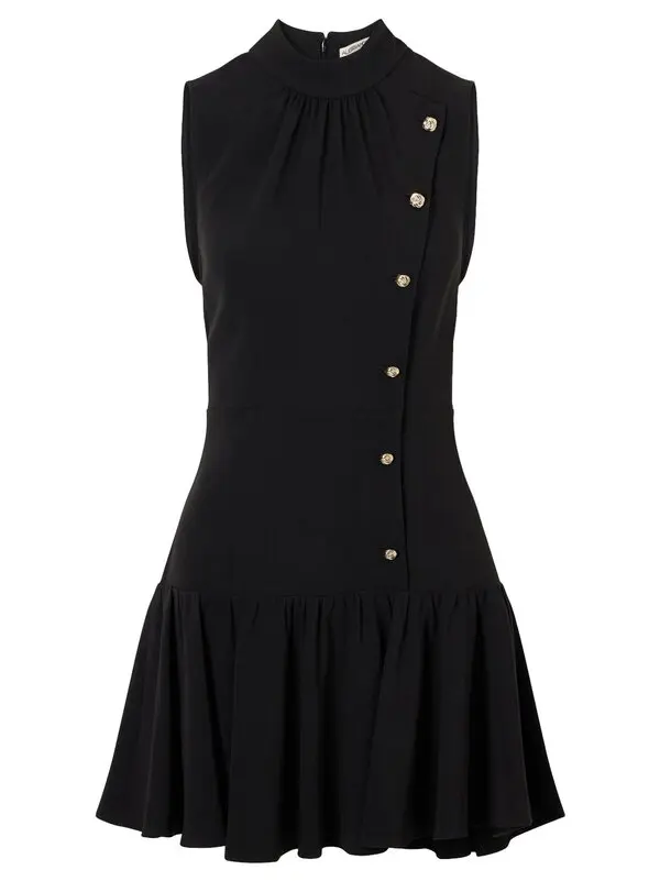 Alessandra Rich Button-embellished Cady Mini Dress - Black