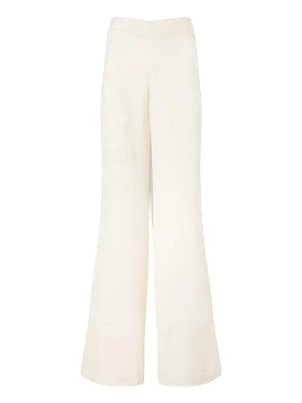 Johanna Ortiz Satin-jacquard Flared Pants - Neutrals