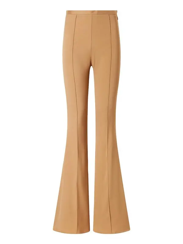 TALLER MARMO Crepe-cady High-waisted Flared Pants - Brown