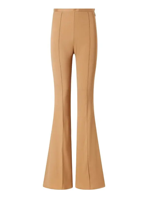 TALLER MARMO Mae Crepe-cady High-waisted Flared Pants - Camel