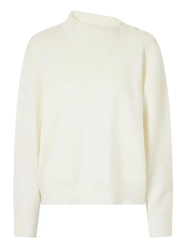 RÓHE Asymmetrical Merino Wool-blend Sweater - Neutrals