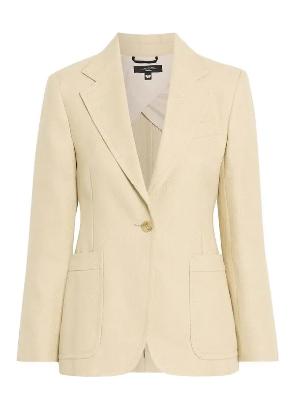 Max Mara Cotton And Linen-blend Blazer - Sand