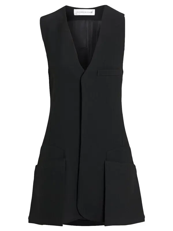 Victoria Beckham Crepe Mini Dress - Black