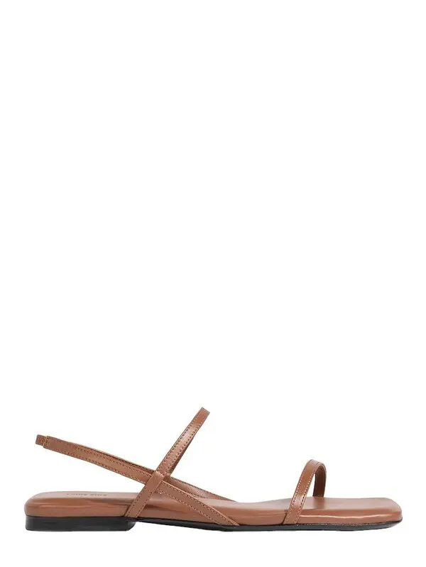 ANINE BING Hilda Leather Slingback Sandals - Brown