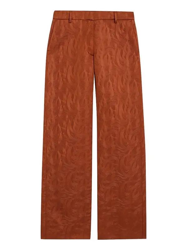 Dries Van Noten Jacquard Wide-leg Trousers - Tan