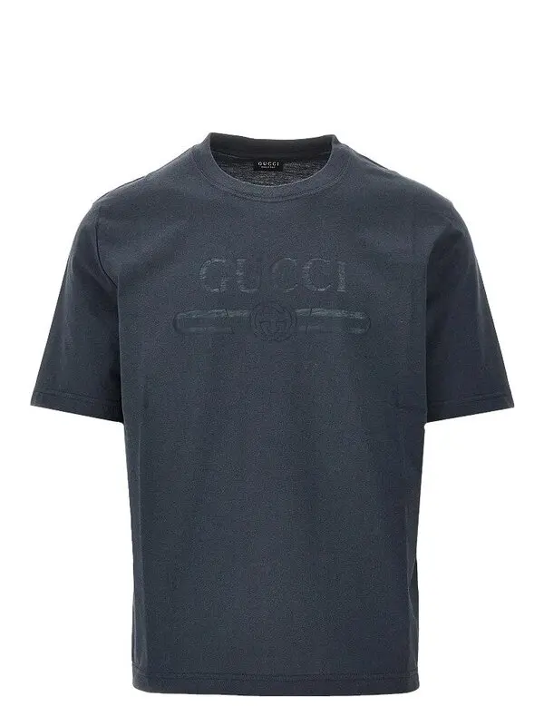 Gucci Devoré Crest T-shirt - Blue