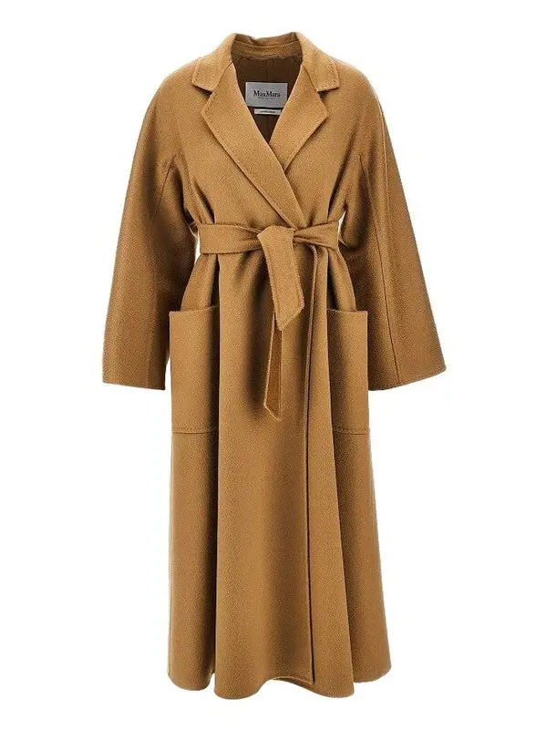 Max Mara Midi Belted Cashmere Coat - Beige