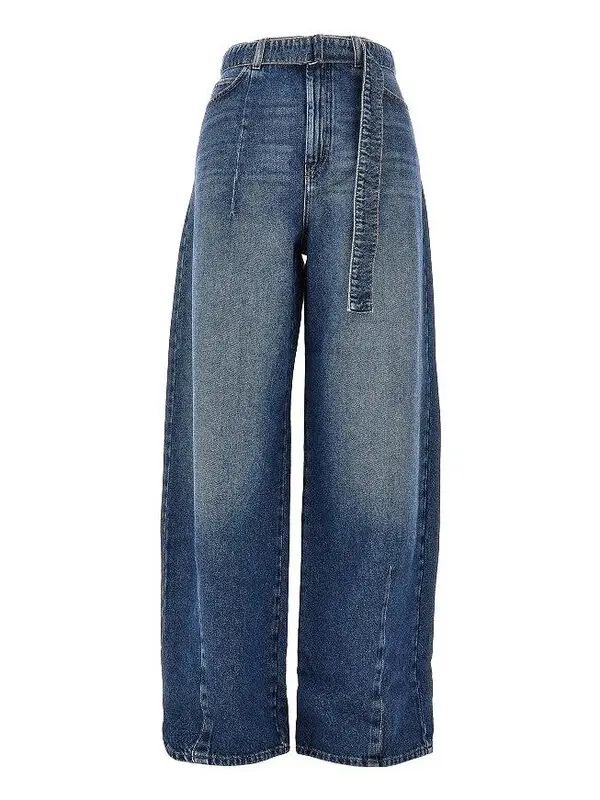 Max Mara Cotton Denim Oversized Jeans - Blue