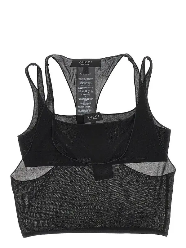 Gucci Two-piece Stretch Viscose Crêpe Top - Black