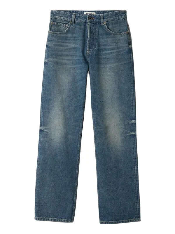 Miu Miu Five-pocket Loose Fit Jeans - Navy