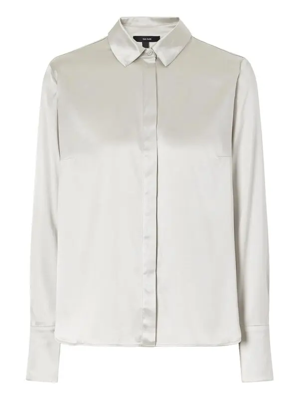 THE PARK Bonnie Silk-blend Shirt - Gray