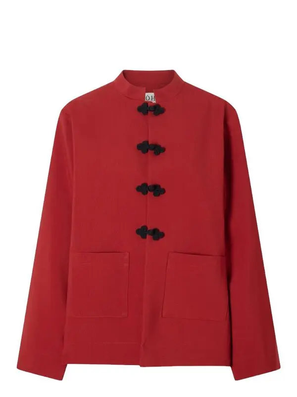 THE ELDER STATESMAN Róhe Wool Jacket With Pankou Knot Fastenings - Red