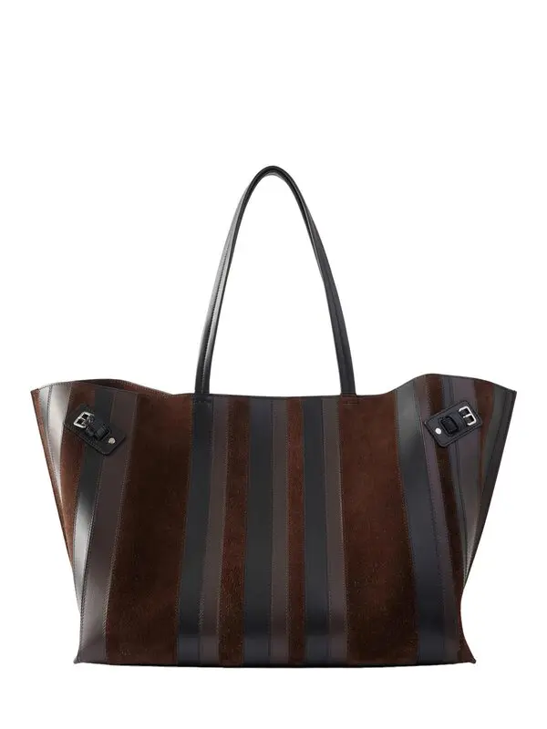 Proenza Schouler Days Paneled Leather And Suede Shoulder Bag - Brown