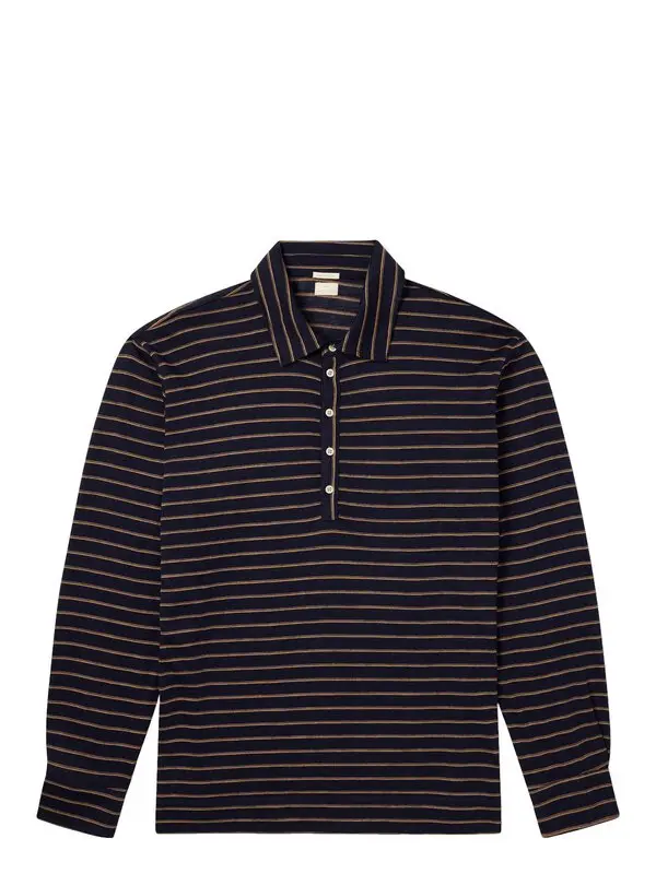 Massimo Alba Raya Striped Cotton-jersey Polo Shirt - Blue