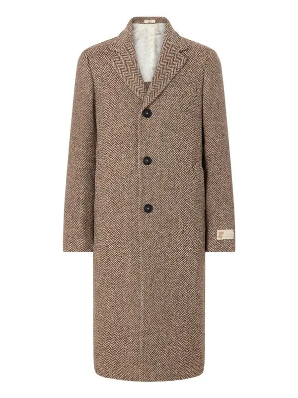 Massimo Alba Mercury Herringbone Virgin Wool Coat - Neutrals