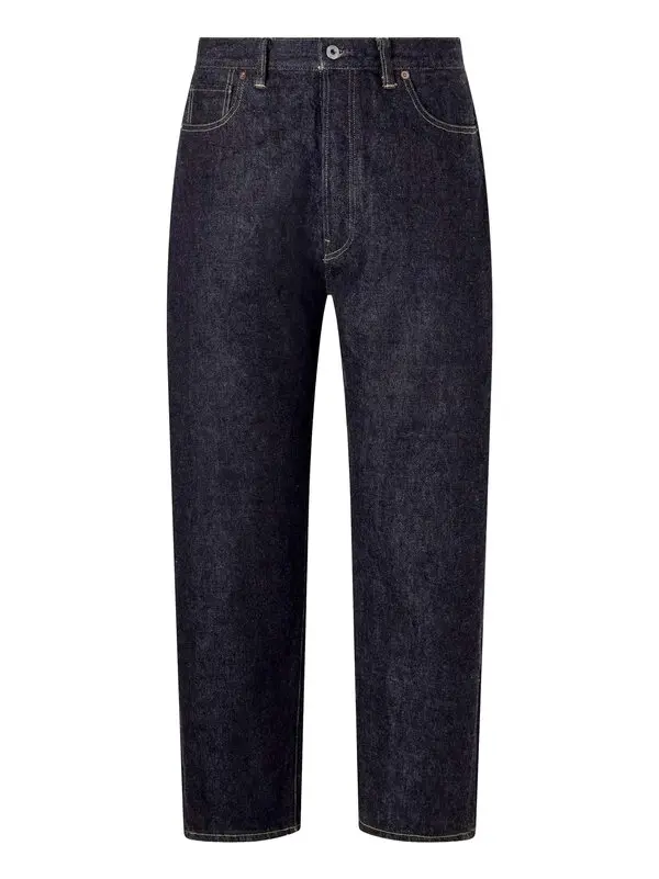 A.PRESSE Tapered Indigo Denim Jeans - Navy