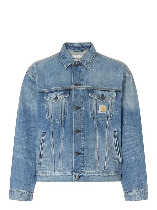 Carhartt Work In Progress Helston Paint-splattered Denim Jacket - Blue