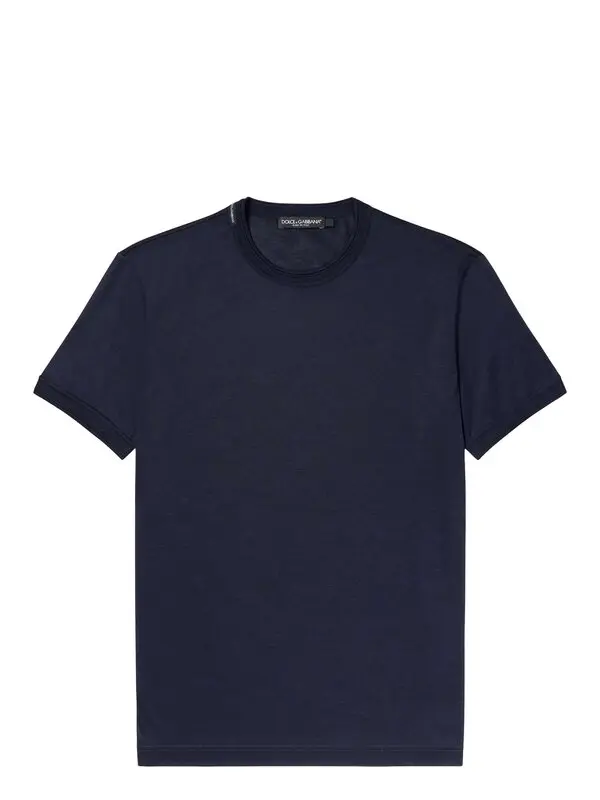 Dolce & Gabbana Silk-jersey T-shirt - Navy