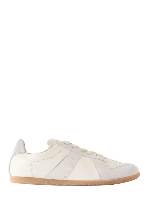 MAISON MARGIELA Replica Suede-trimmed Leather Sneakers - Cream