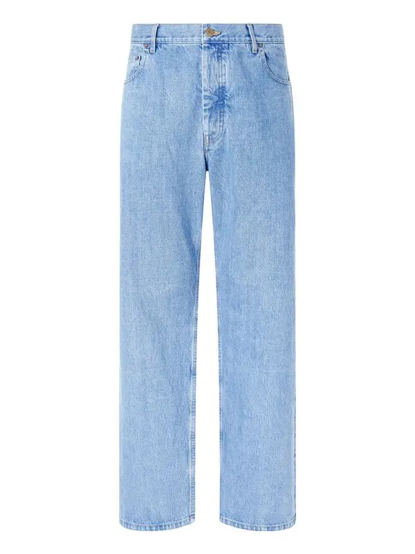 Thom Browne Cinch-back Wide-leg Jeans In Japanese Selvage Denim - Blue
