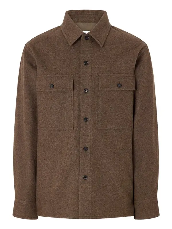JIL SANDER Virgin Wool Overshirt - Brown