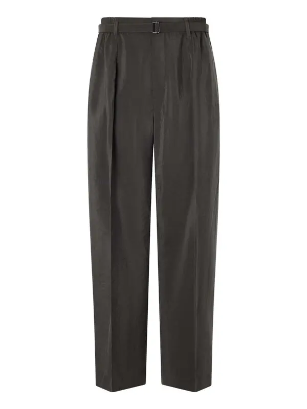 LEMAIRE Straight-leg Silk-blend Suit Trousers - Brown