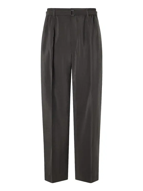 LEMAIRE Straight-leg Silk-blend Suit Trousers - Brown