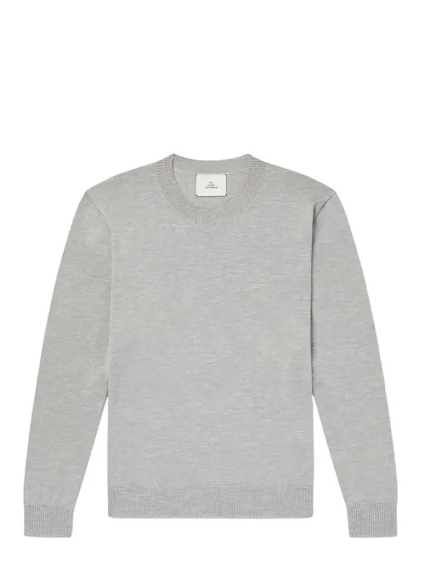 THE ELDER STATESMAN Libeccio Wool, Silk, And Linen-blend Sweater - Gray