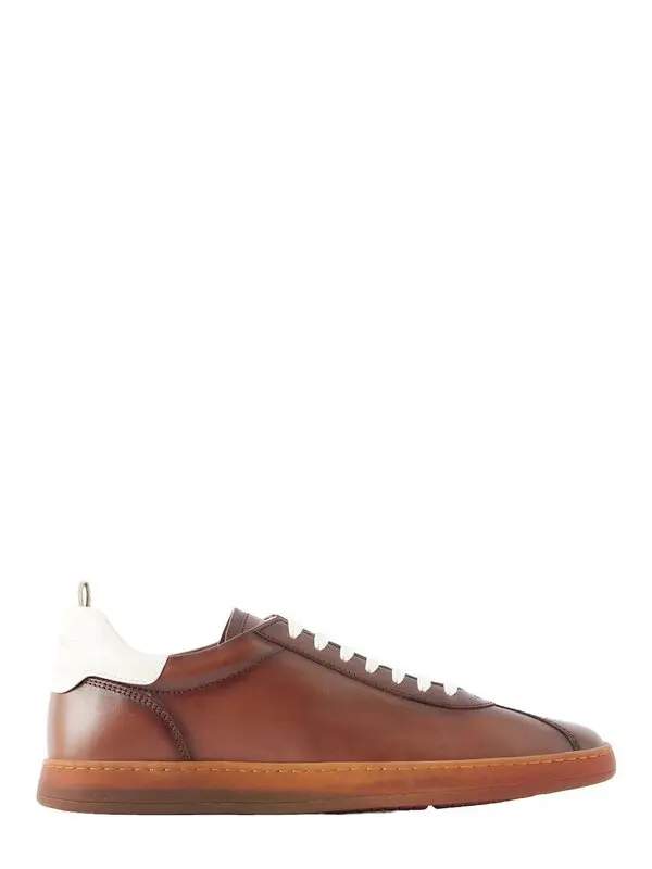 Officine Creative Ginnasio 003 Paneled Leather Sneakers - Brown