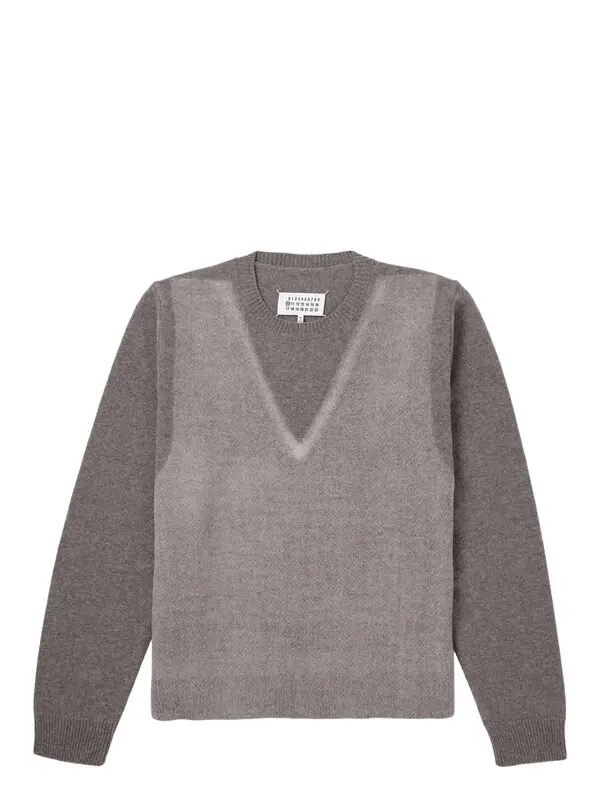 MAISON MARGIELA Fused Brushed Virgin Wool Sweater - Ecru