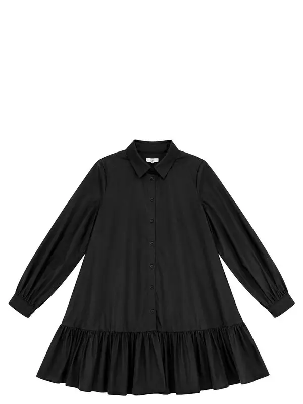 ELFIE Beata Cotton Dress - Black