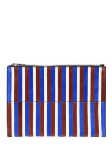 Proenza Schouler Zip Pouch In Intarsia - Cobal/rust Multi