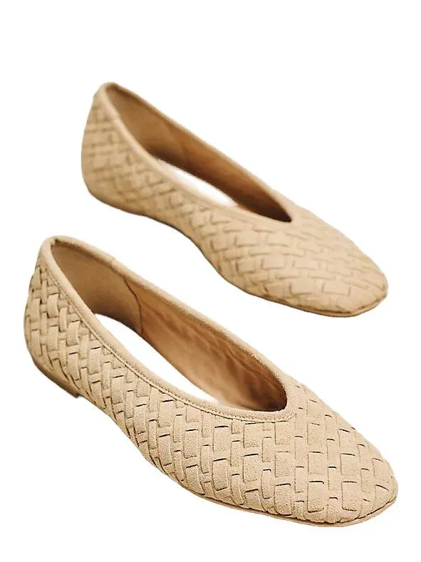 Dolce Vita Megin Woven Leather Flats - Sesame