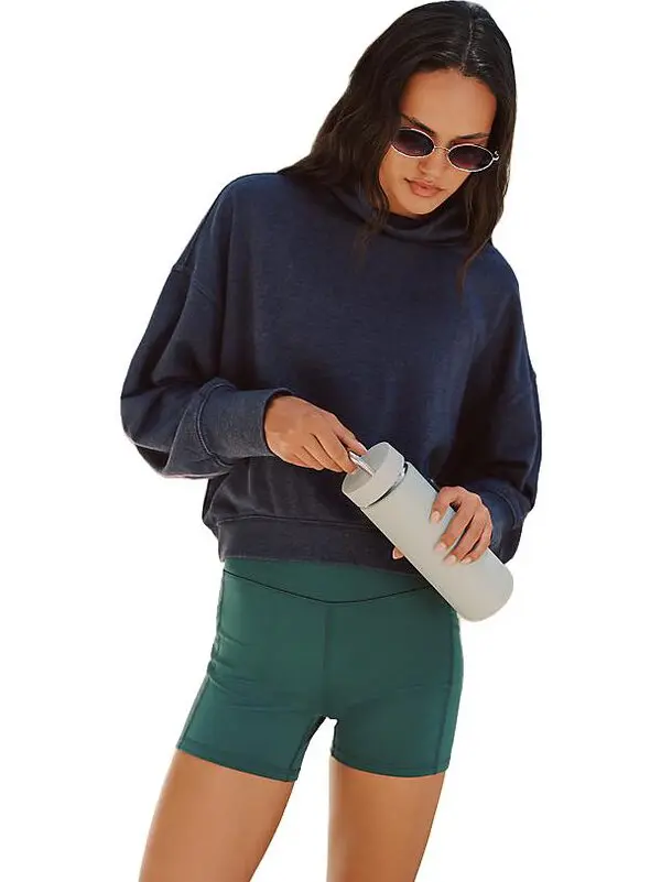 Daily Practice Cropped Long Sleeve Top - Navy