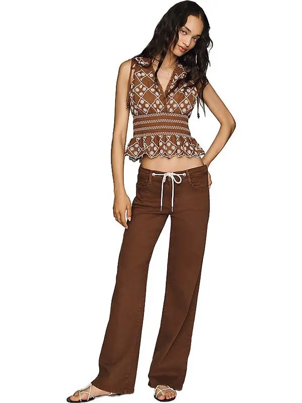 Joe's Jeans Lou Mid-rise Wide-leg Jeans - Chocolate