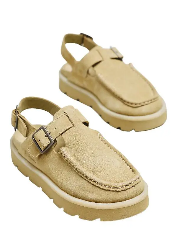 Clarks Meare Easy Chunky Sandals - Maple Suede