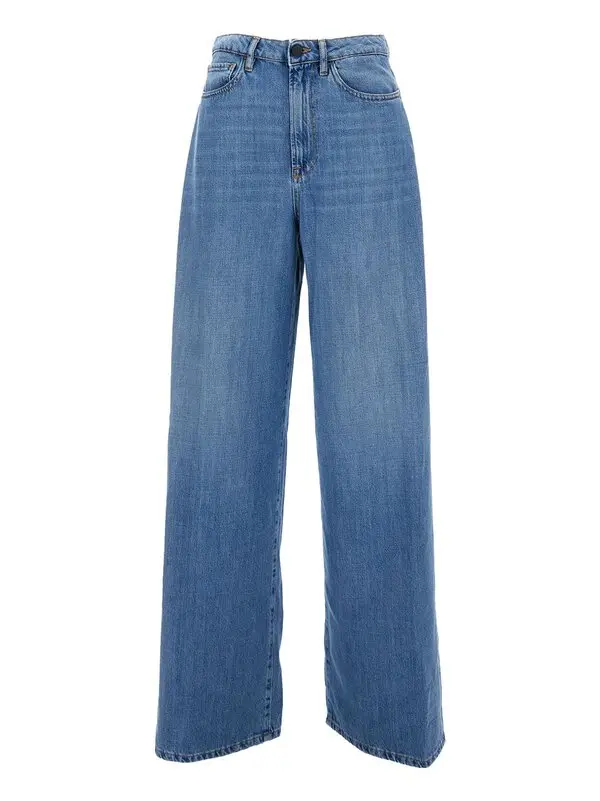 3x1 High-waisted Wide-leg Full Length Jeans - Azzurro