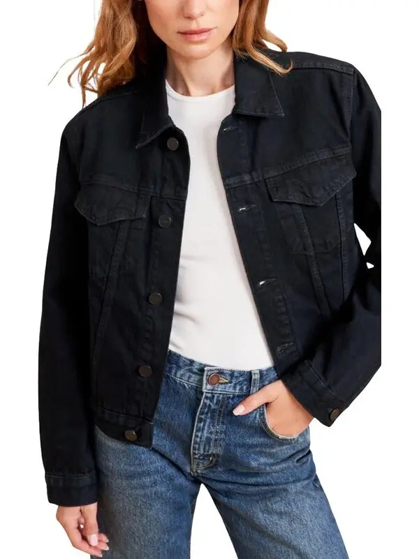 LA LIGNE Dean Cropped Denim Jacket - Davis
