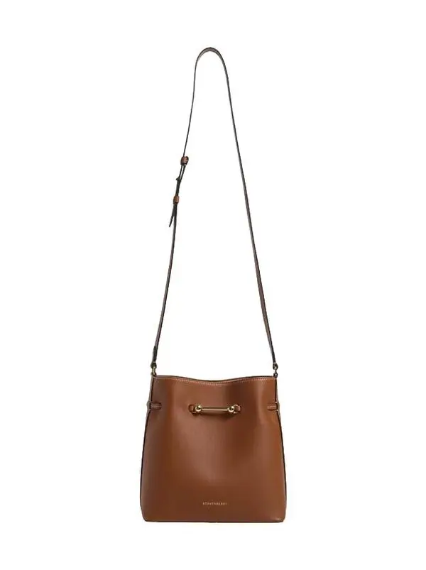 Strathberry Corda Leather Bucket Bag - Chestnut