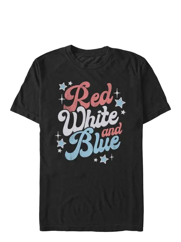 LOST GODS Red White And Blue Quote Graphic T-shirt - Black