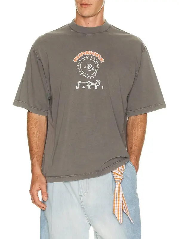 Marni Tee Shirt In Grey - Truffle