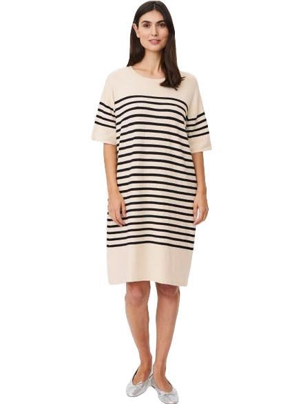 MASAI COPENHAGEN Striped Relaxed Knit Dress - Black