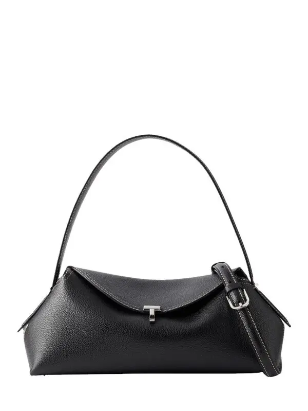 TOTEME T-lock Leather Shoulder Bag - Black